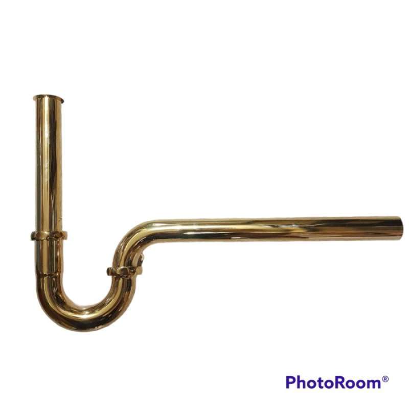 Promo New Sifon Afur Wastafel Model Angsa Pencet Kuningan Gold ...