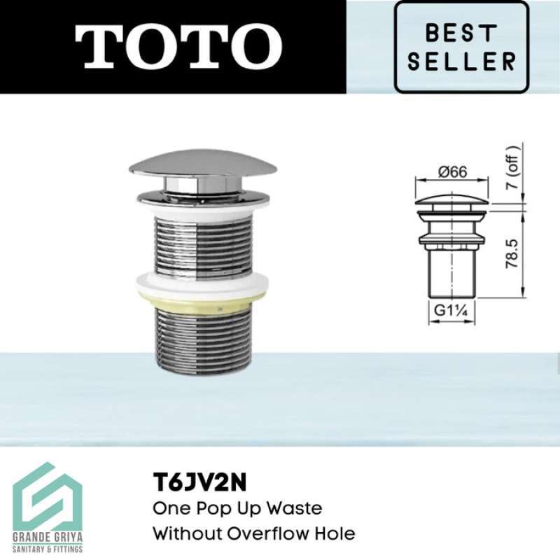 Promo New Toto Afur Wastafel Pop Up Waste Lavatory Non Overflow T6Jv2N Diskon 18% di Seller ...