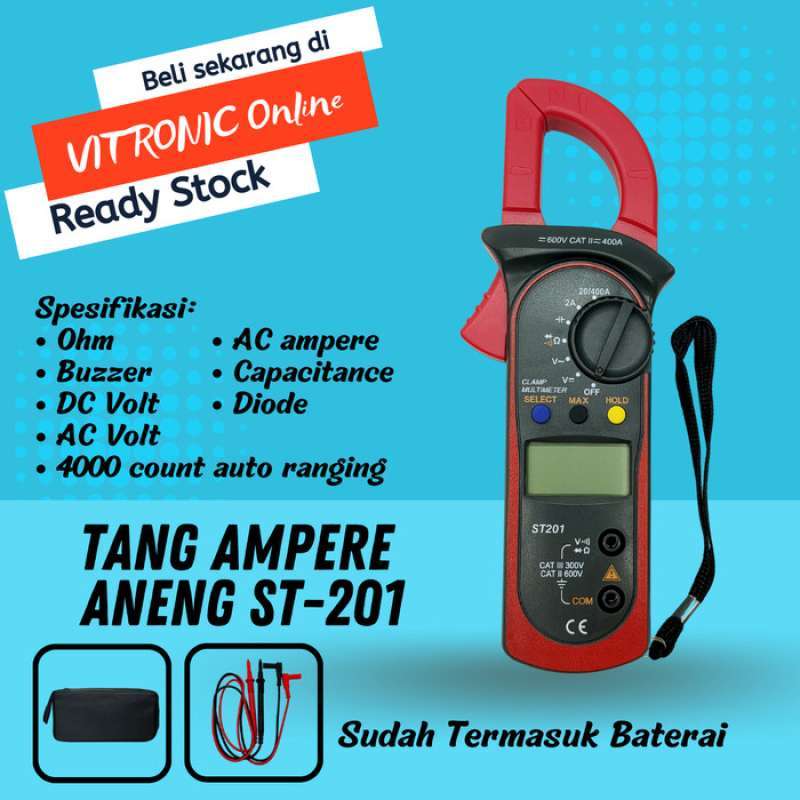 Promo Tang Ampere Aneng St-201 Clamp Meter Digital St201 -tokosepuluh10 Diskon 50% Di Seller ...