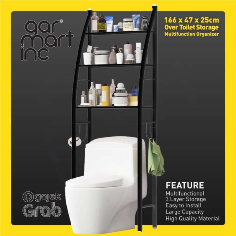Jual Rak Over Toilet Organizer WC Mandi Tempat Sabun Tisu Kloset Storage A di Seller cadas ...