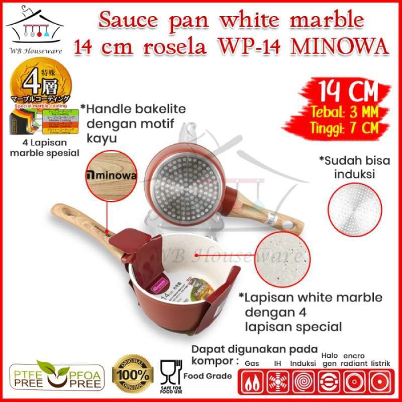 Promo SALE PANCI MASAK ANTI LENGKET / SAUCE PAN WHITE MARBLE MINOWA ...
