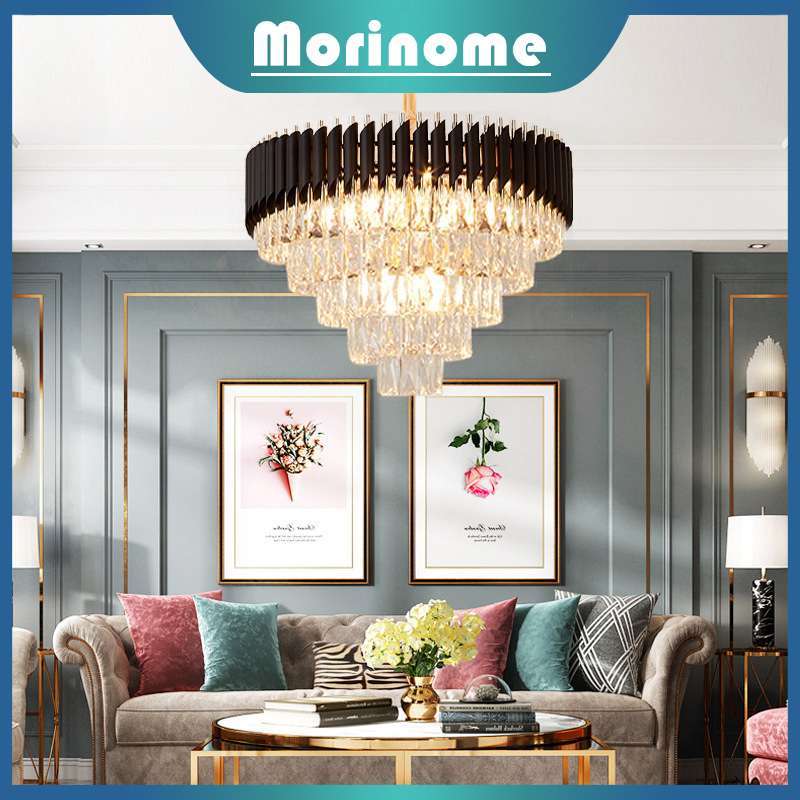 Promo Lampu Gantung 60cm Kristal Chandelier Mewah Gold/Black Crystal ...