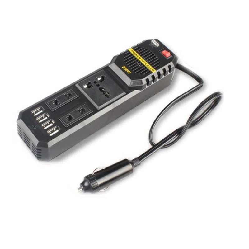 Promo Car Power Inverter Dc 12 Volt Ac 220 Volt 200 Watt Dengan 4 Usb ...