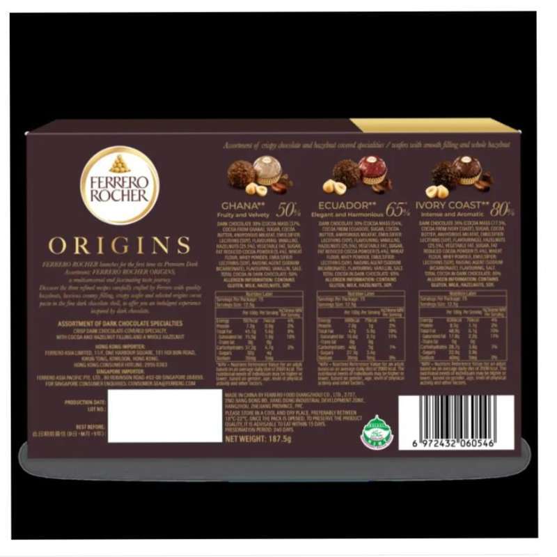 Promo Ferrero Rocher Origins Premium Dark Chocolate T15 Diskon 3% di ...