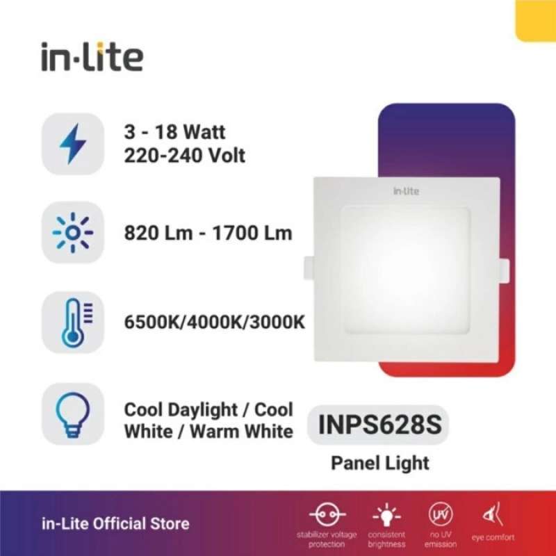 Promo LAMPU DOWNLIGHT LED INLITE INPS628S 18 WATT IN-LITE PANEL KOTAK ...