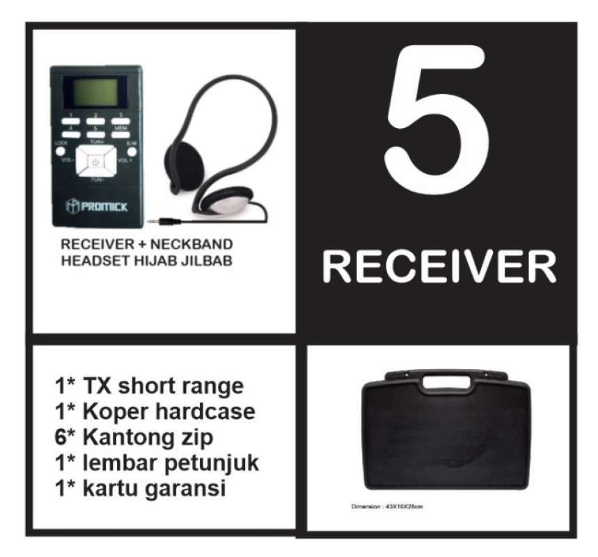 Promo WIRELESS TOUR GUIDE SYSTEM - TRANSLATOR SYSTEM - 1 TX & 5 RX - XIONSTORE - Neckband Diskon ...