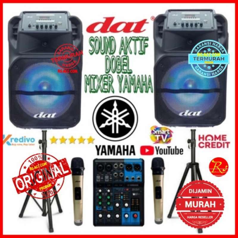 Promo PAKET SOUND MIXER YAMAHA SPEAKER AKTIF DOBEL DAT 12 IN 2 MIC ...