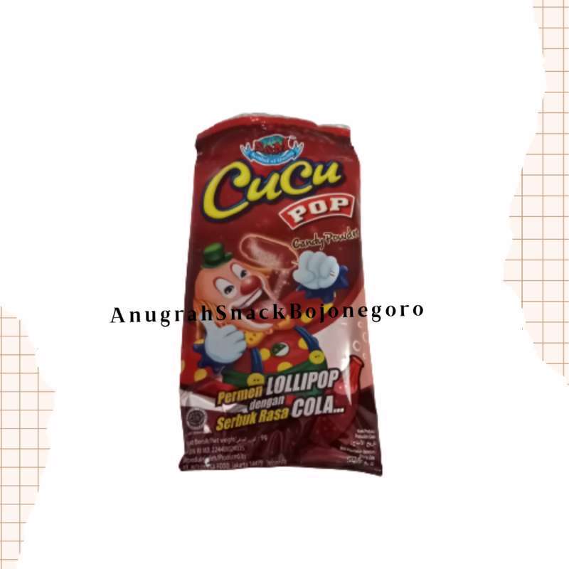 Jual Cucu Pop Permen Lollipop Dengan Serbuk Rasa Cola & Stroberi ...