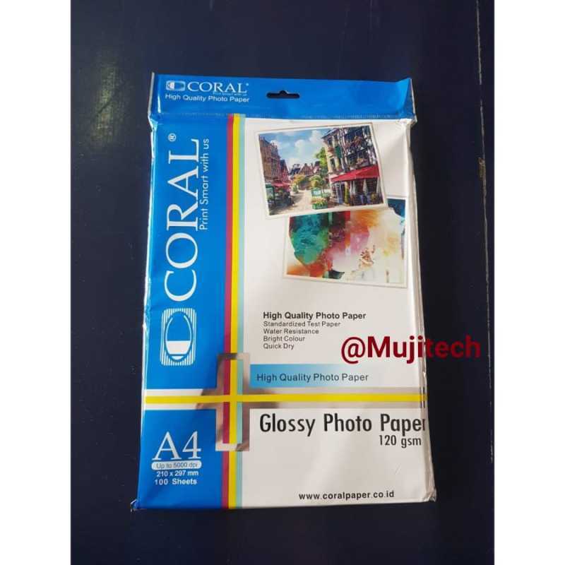 Jual Coral Glossy Photo Paper A4 120 Gsm 100 Lbr Kertas Foto Brosur Di ...