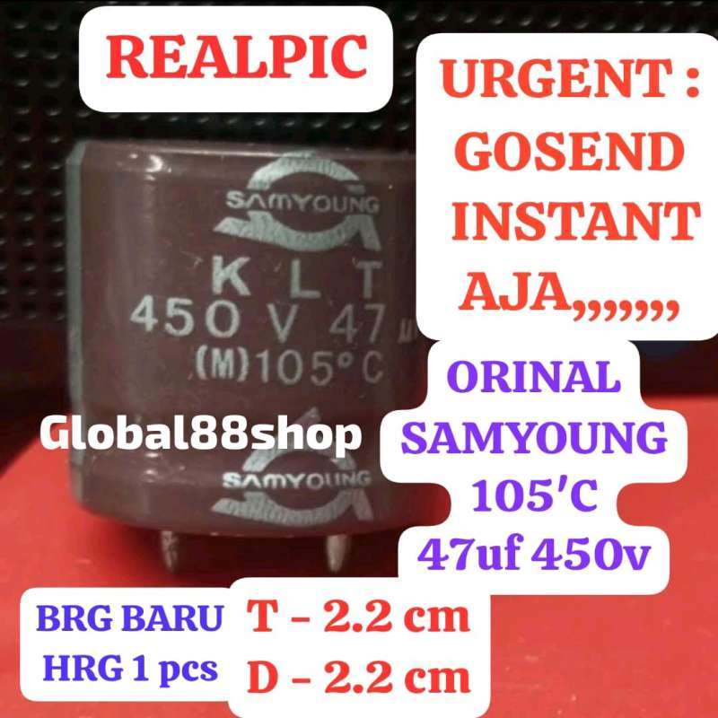 Jual ELCO ELKO 47uf/450v 47uf 450v 47 450 SAMYOUNG ECO EKO KAPASITOR CAPACITOR di Seller ...