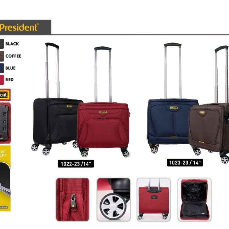 Promo Baru Koper Cabin President 18 Inch Pilot Style - Coklat Diskon 9% ...