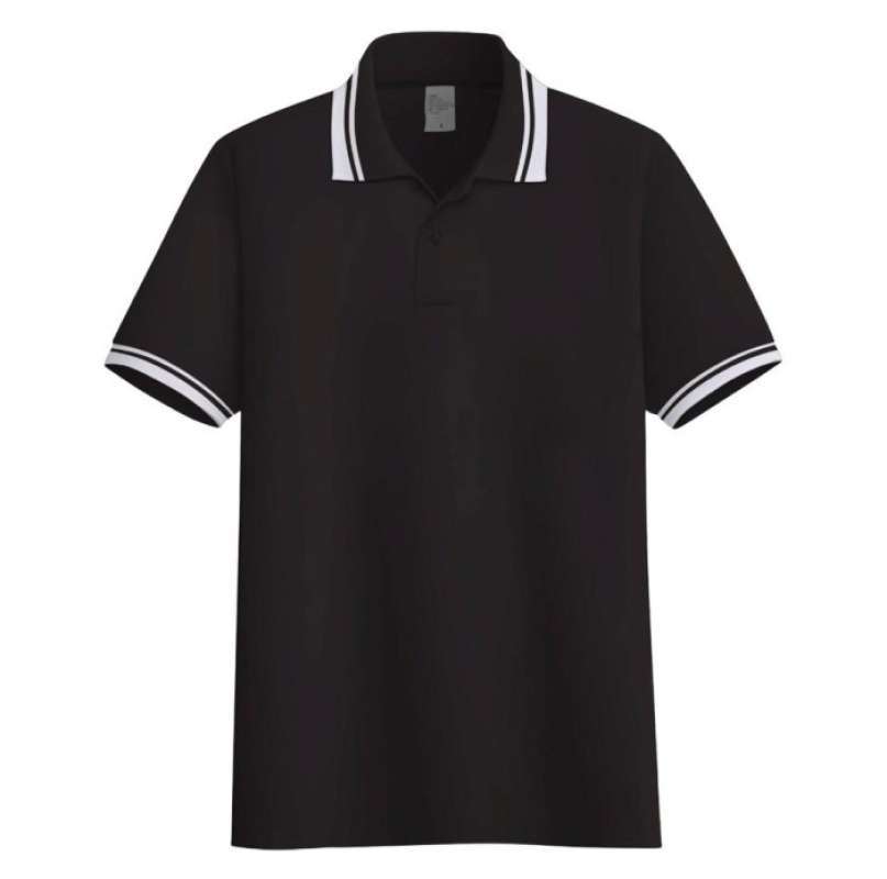 Promo Kaos Polo Shirt Kerah List | Kaos Kerah Pria Seragam Polos Hitam ...
