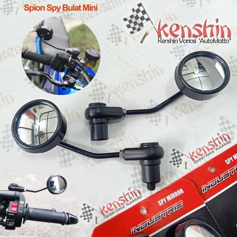 Promo Kaca Cermin Spion Motor Bulat Cembung Mini Spy Retro Klasik ...