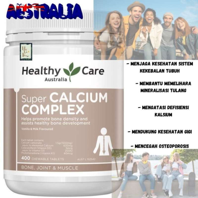 Promo Healthy Care Super Calcium Complex 400 Chewable Tablets Diskon 33 ...