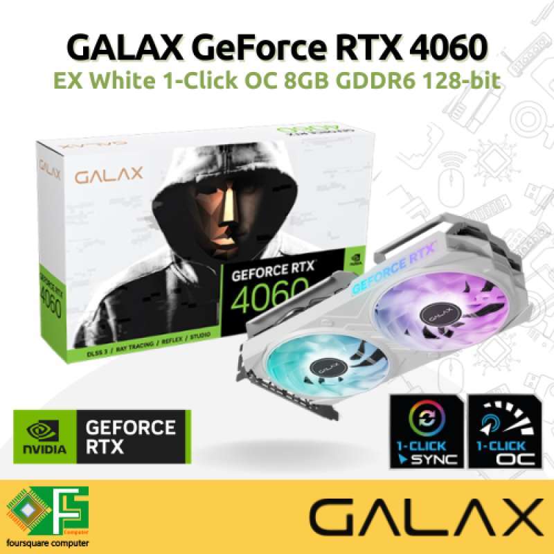 Promo VGA Galax Geforce Rtx 4060 Ex White 1-click Oc 8gb Gddr6 128 Bit Resmi Diskon 1% Di Seller ...