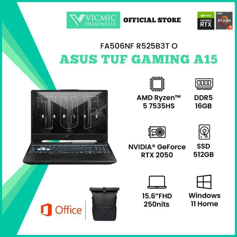 Jual Asus Tuf Gaming A15 Fa506nf-r525b3t-o [amd R5-7535hs/ 16gb /512gb ...