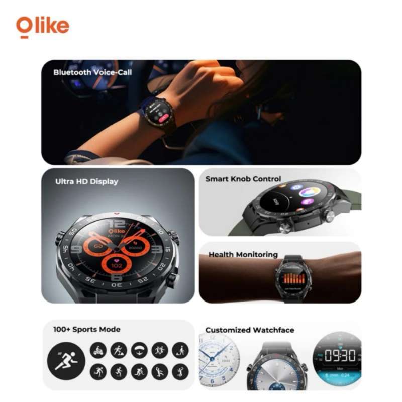 Promo Olike Atlas Fm01 Smartwatch 1.39 Hd Display Ip68 Metal Frame Bt ...