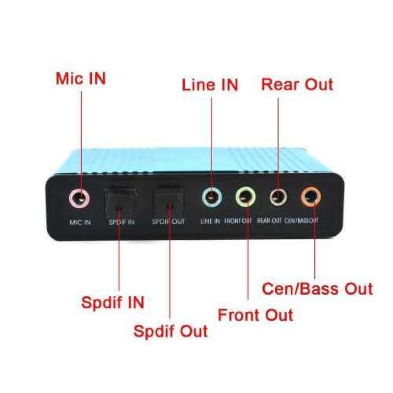 Jual Sound Card External 5.1 Suround USB for Laptop PC CM6206 Mixer ...
