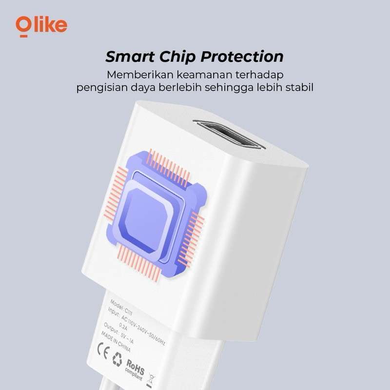 Promo Olike C111 Charger Adaptor 5V - 1A USB Port Safe Charging Adapter ...