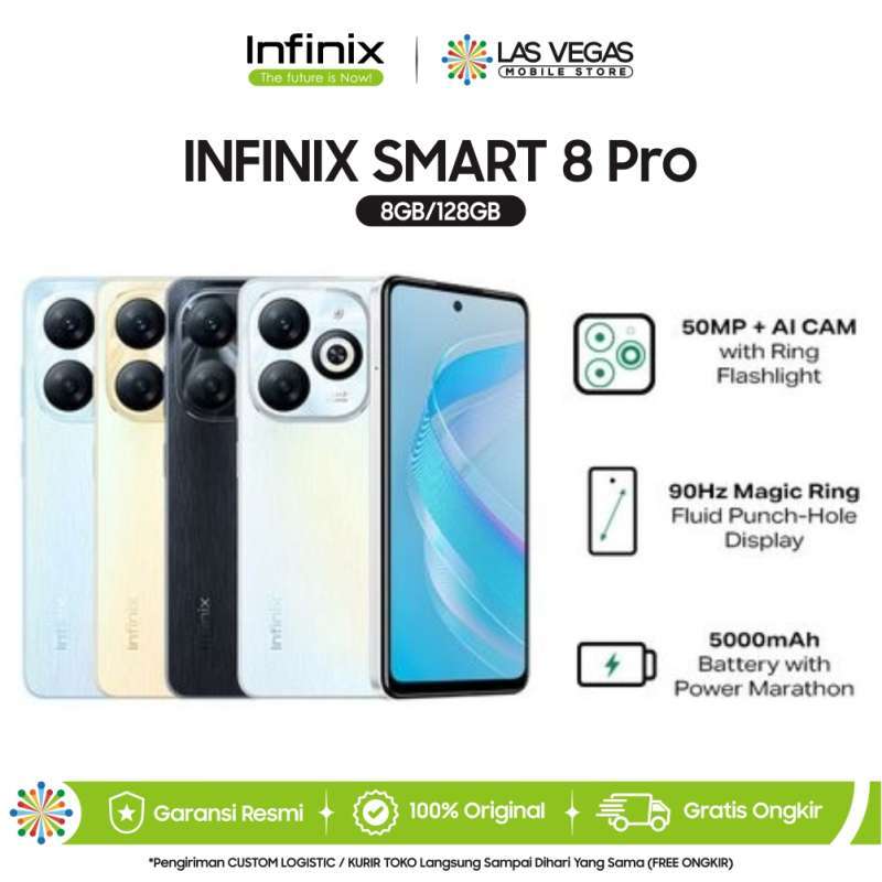 Jual Infinix Smart 8 Pro 8/128GB Garansi Resmi - Shinny Gold di Seller ...