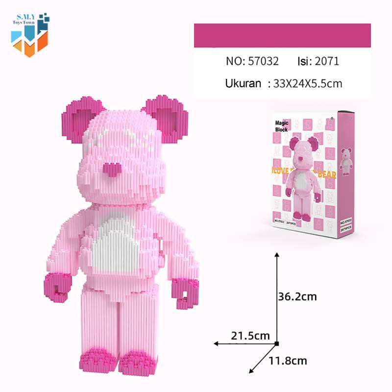 Promo SMY Nano Blocks BIG VIOLENT BEAR 3D Model, Mainan Blok Susun ...