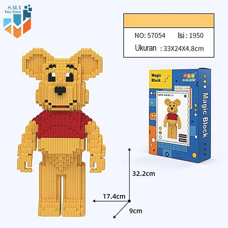 Promo Smy Nano Blocks Violent Bear 3d Model, Mainan Blok Susun, Blok ...