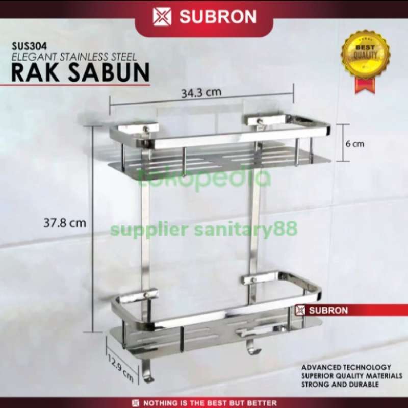 Jual rak sabun stainless sudut 2susun/rak satinles kamar mandi di ...