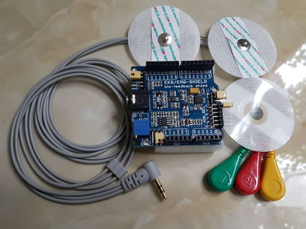Promo Ecg Ekg Emg Shield For Arduino With Cables And Electrodes Sensor Diskon 23 Di Seller