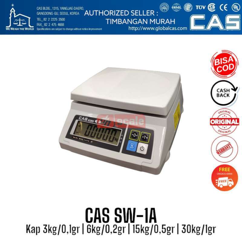 Promo Terbaik Timbangan Meja Digital Cas Sw1A Kap 3Kg - 30Kg Made In ...
