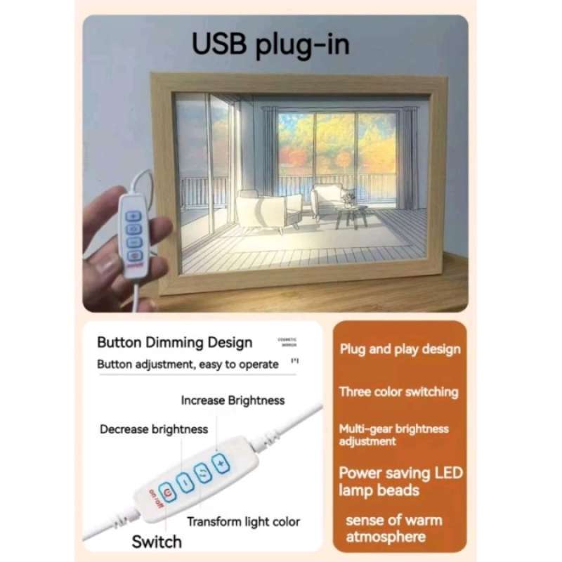 Promo LED Painting Night Light Lukisan Lampu Meja Aesthetic Desk Setup ...