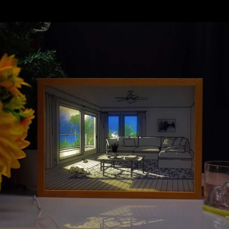 Promo LED Painting Night Light Lukisan Lampu Meja Aesthetic Desk Setup ...