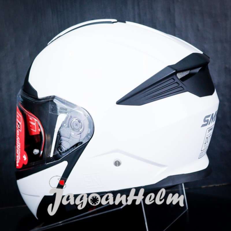 Jual HELM SMK GULLWING GL100 SOLID | WHITE GLOSSY | MODULLAR - XL di ...