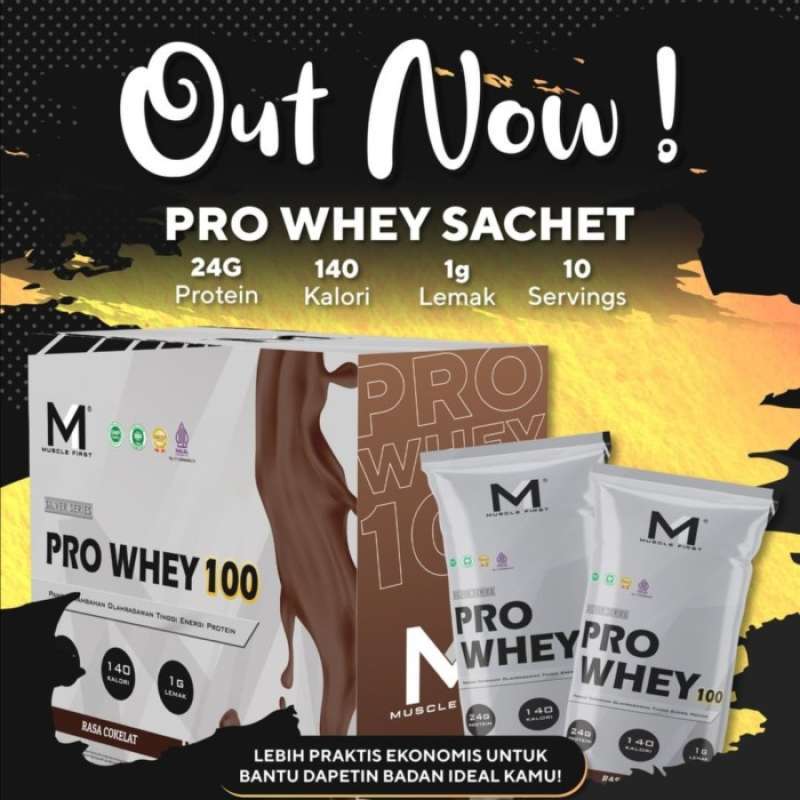 Promo Muscle First M1 Pro Whey Protein 100 kemasan BOX isi 10 sachet ...