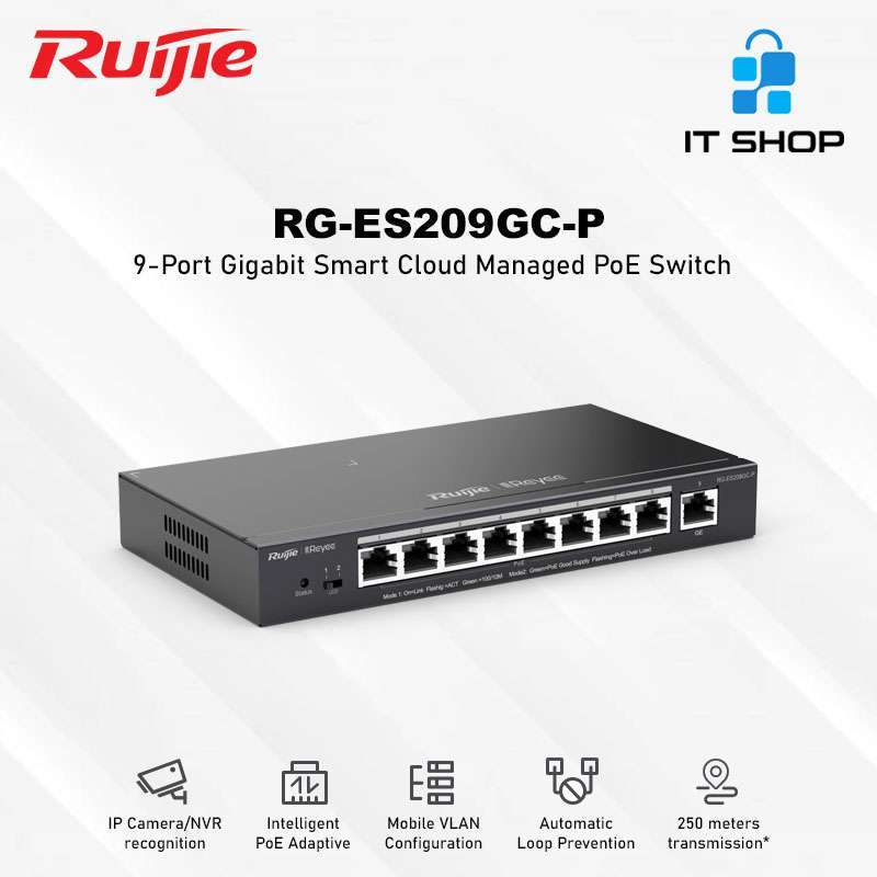 Jual RUIJIE 9-Port Gigabit Smart PoE Switch RG-ES209GC-P di Seller IT ...