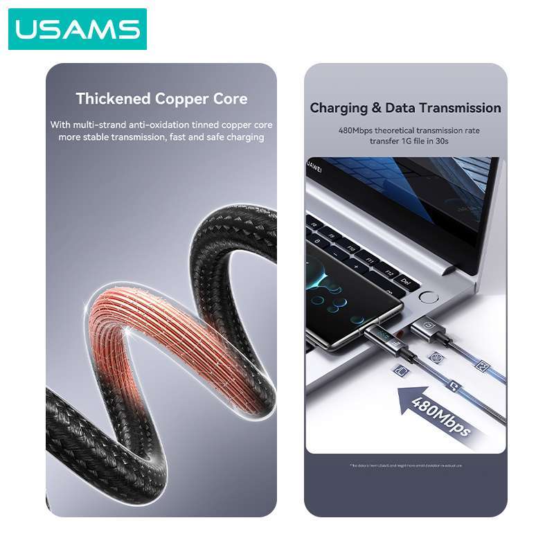 Jual USAMS SF Series Kabel Data USB Type C Fast Charging 6A Digital ...