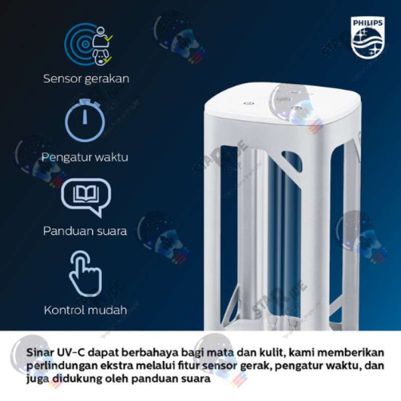 Promo Philips Lampu Sinar UV-C UVC Disinfection Desk Lamp Sterilizer Steril - Silver Multicolor ...