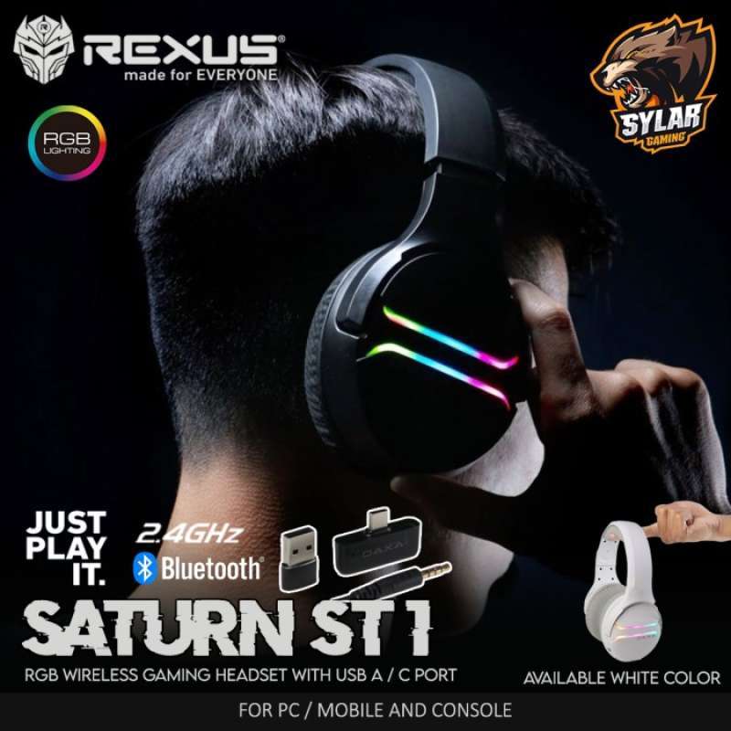 Promo Rexus Saturn ST1 RGB Wireless Gaming Headset Diskon 9% di Seller ...
