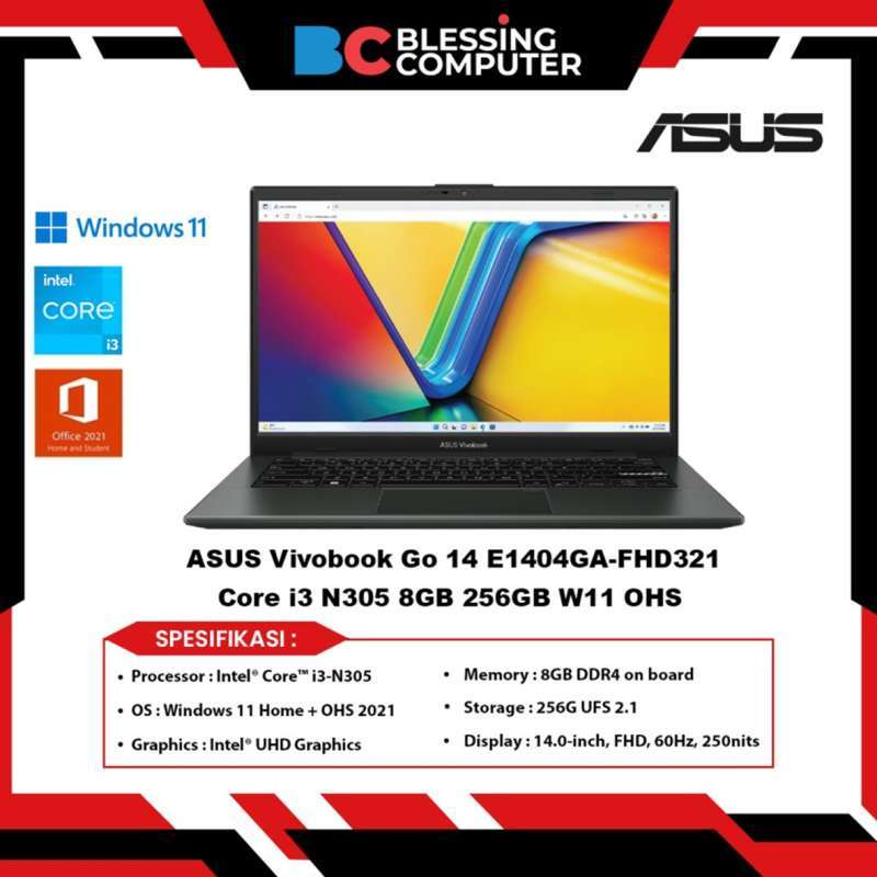Jual Asus Vivobook Go 14 E1404ga Fhd321 Core I3 N305 8gb 256gb W11 Ohs ...