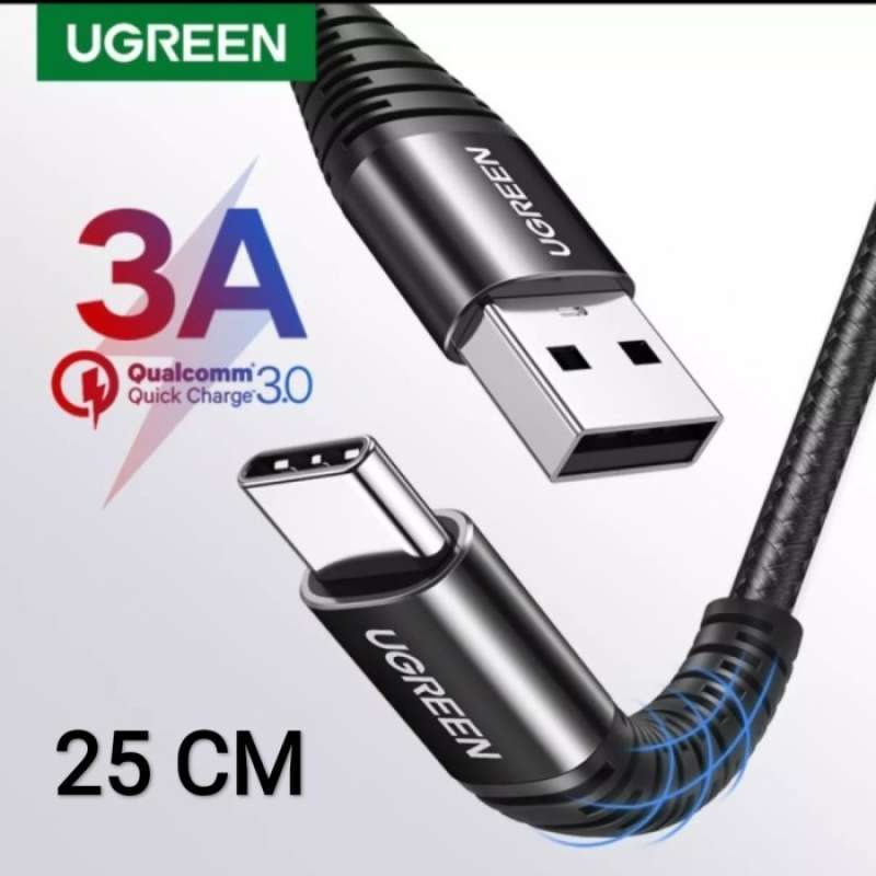 Promo UGREEN KABEL TYPE C 3A FAST CHARGE - KABEL DATA TIPE C UGREEN NYLON 3A Diskon 50% di ...