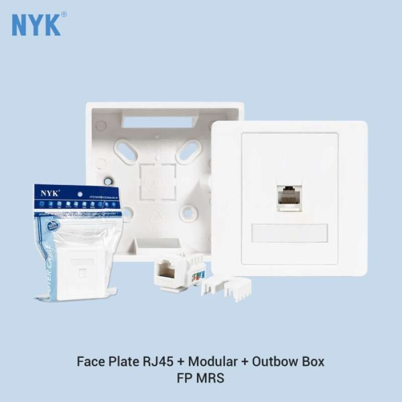 Promo Wall Face Plate Socket Lan Modular Rj45 1 Port Diskon 9% Di ...