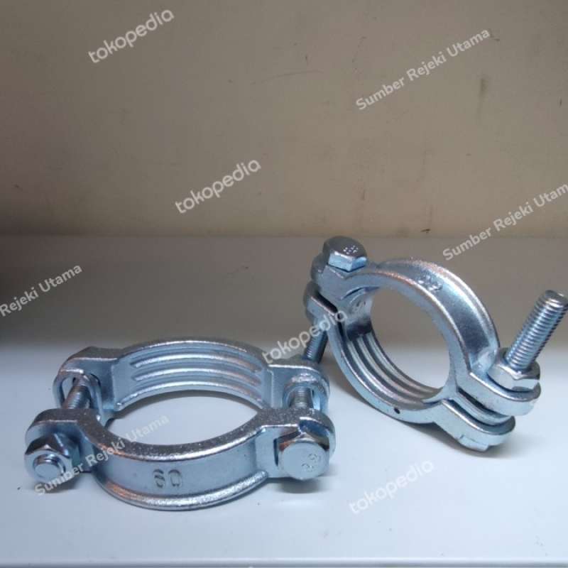 Promo Klem pipa Double Bolt Galvanis SL 76 / Clamp DB 76 Diskon 9% di ...