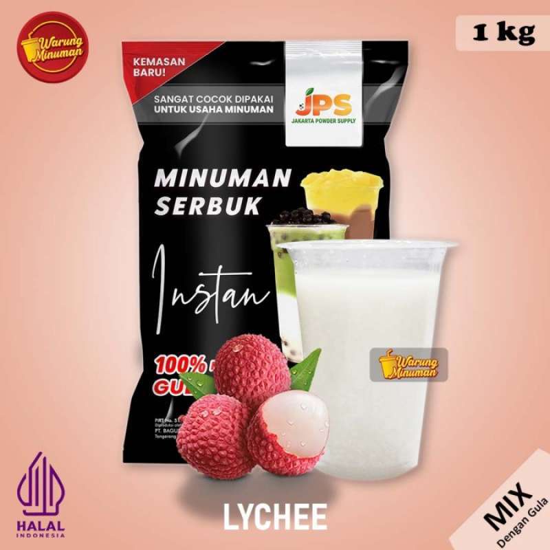 Promo Bubuk Minuman 1 kg Lychee Leci JPS Mix Dengan Gula Diskon 33% di ...