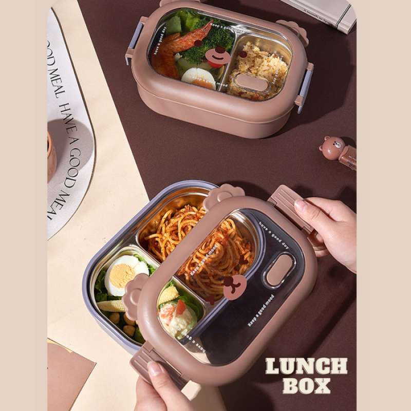 Promo LUNCH BOX 2 SEKAT 1000ML STAINLESS STEEL KOTAK MAKAN ANAK Diskon ...
