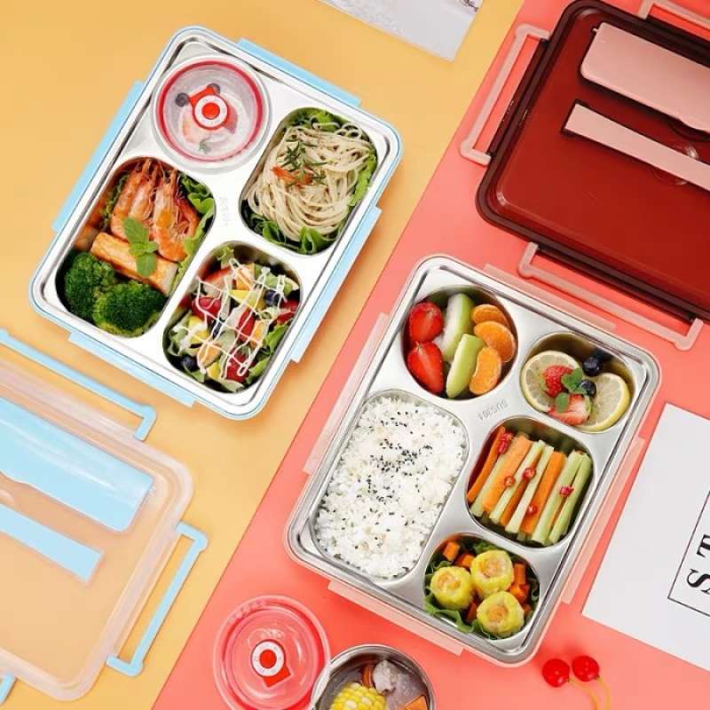 Promo KOTAK MAKAN 5 SEKAT / LUNCH BOX STAINLESS TAHAN PANAS DAN ANTI ...
