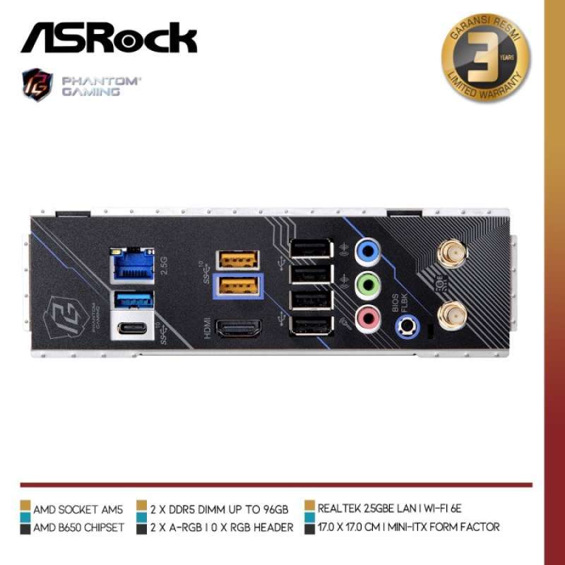 Jual ASROCK B650I Lightning WiFi | Motherboard AMD B650 AM5 DDR5 Mini ...
