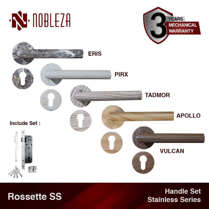 Promo Nobleza Rossette Gagang Kunci Pintu Door Handle Wooden Silinder ...