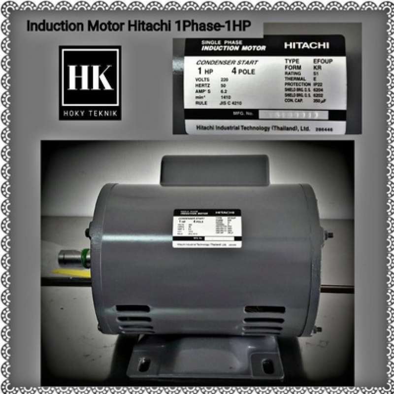 Jual DINAMO HITACHI 1HP 4P 1PHASE RPM 1450 DINAMO MOTOR MULTIFUNGSI ...