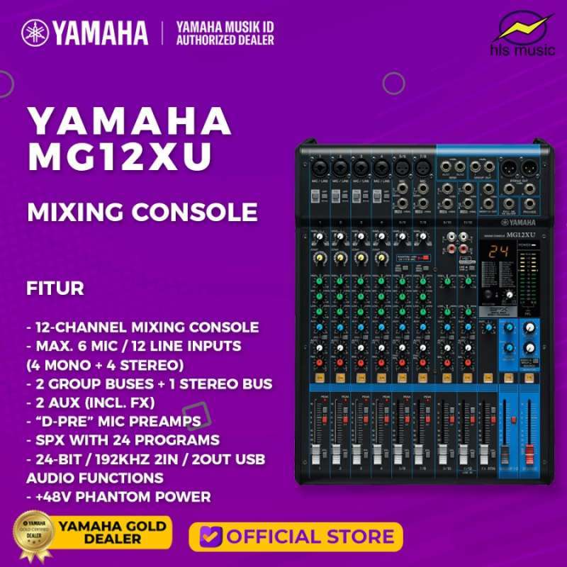 Promo Yamaha Mixer Analog Mg12xu Mixiing Console 12 Channel Garansi ...