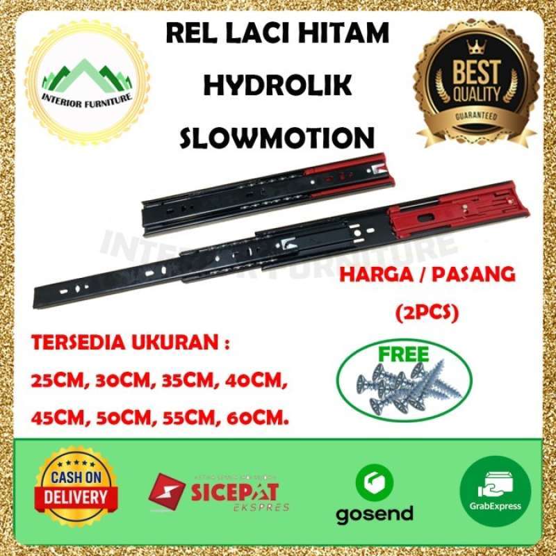 Promo Rel Laci Slowmotion 60 Cm Full Extension Bm-45 Free Sekrup Diskon ...