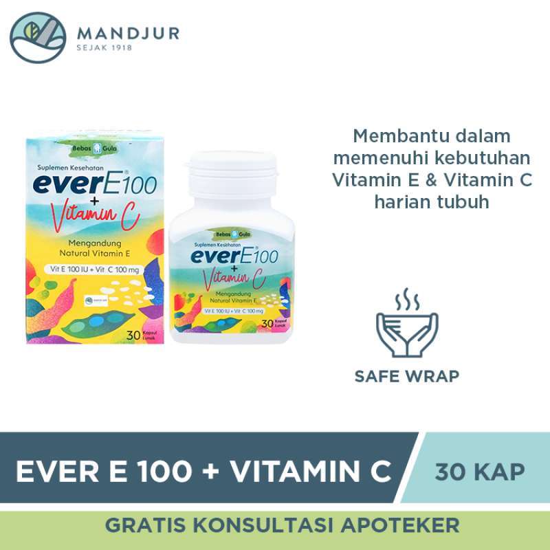 Jual Ever E 100 + Vitamin C 30 Kapsul - Suplemen Vitamin E dan C di ...